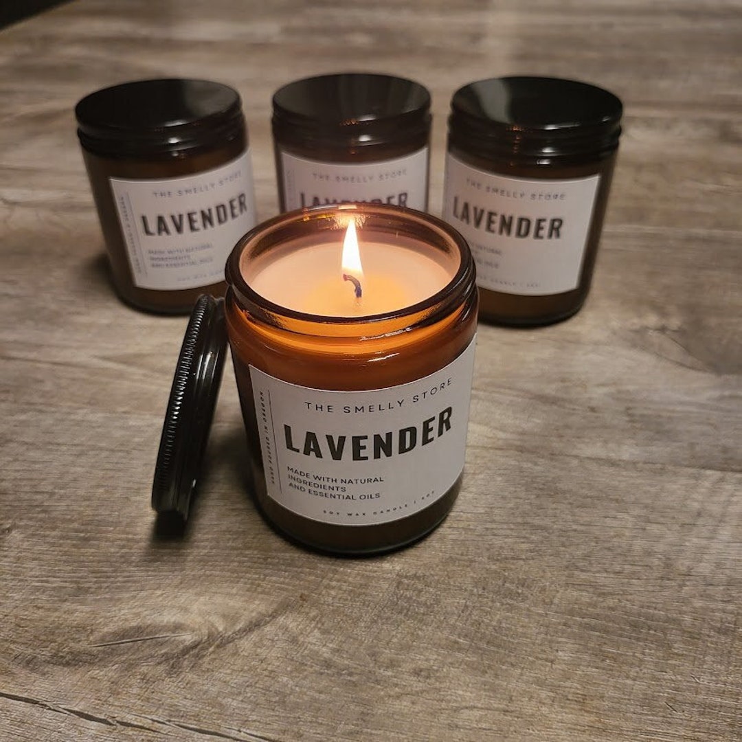 The Smelly Store 8oz Amber Jar Soy Candle Choose Your Scent - Etsy