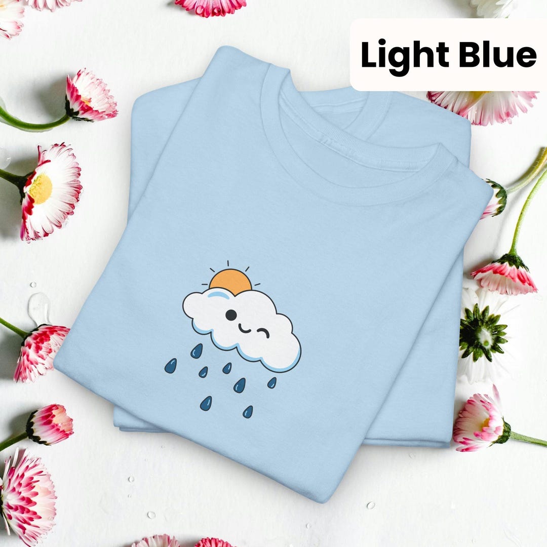 Rain Cloud Graphic T-shirt, Cute Weather Tee - Etsy