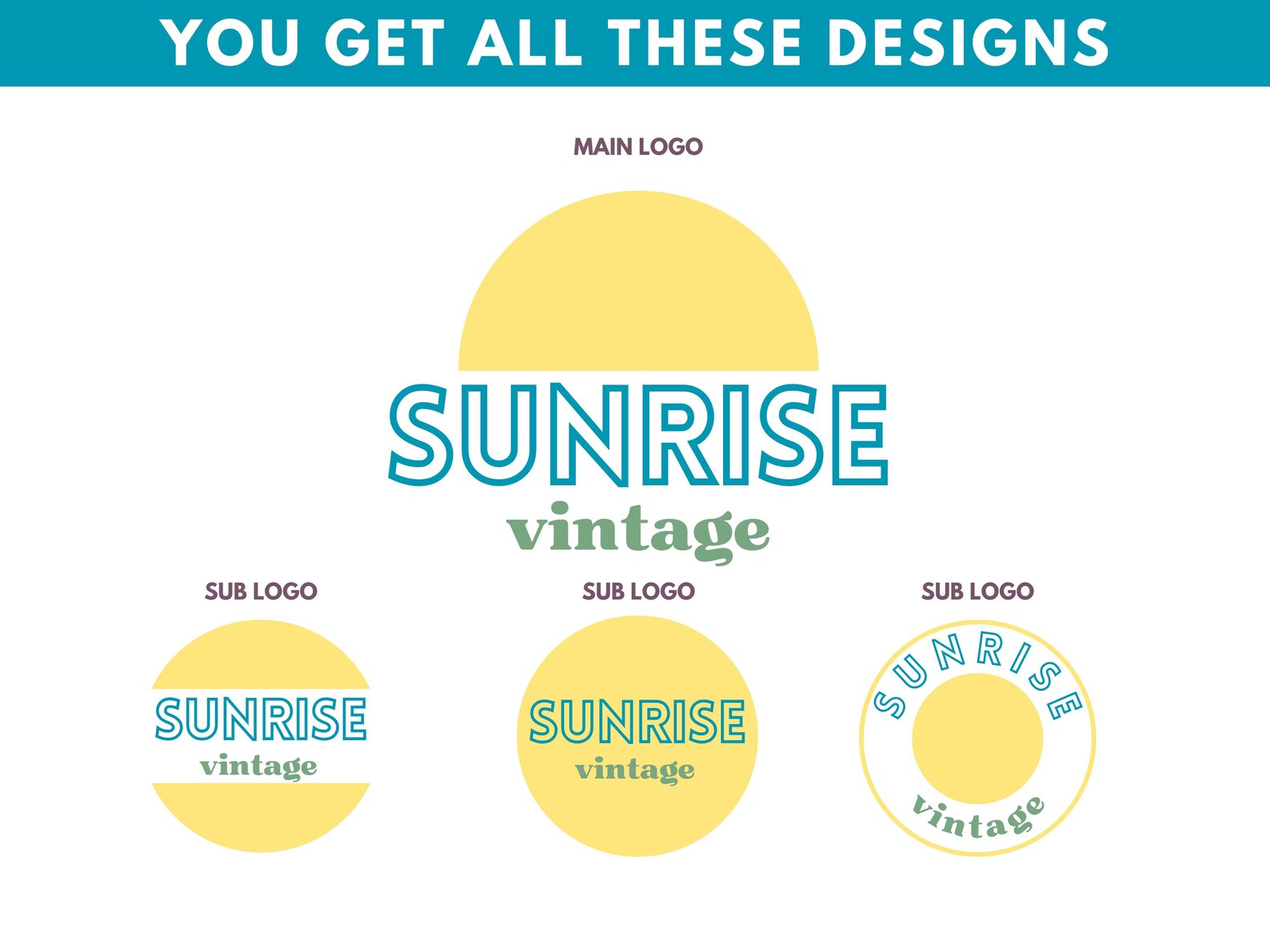 Yellow Logo Template for Canva Small Business or Vintage Shop and ...