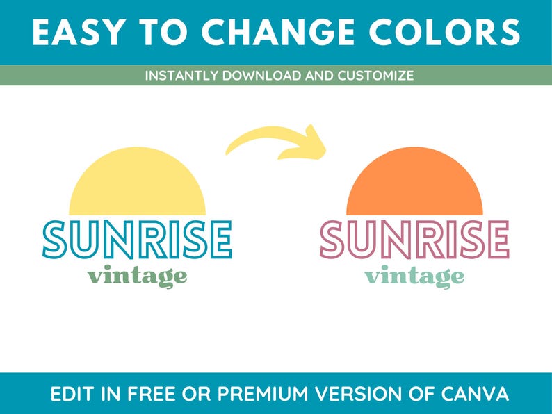 Yellow Logo Template for Canva Small Business or Vintage Shop and ...