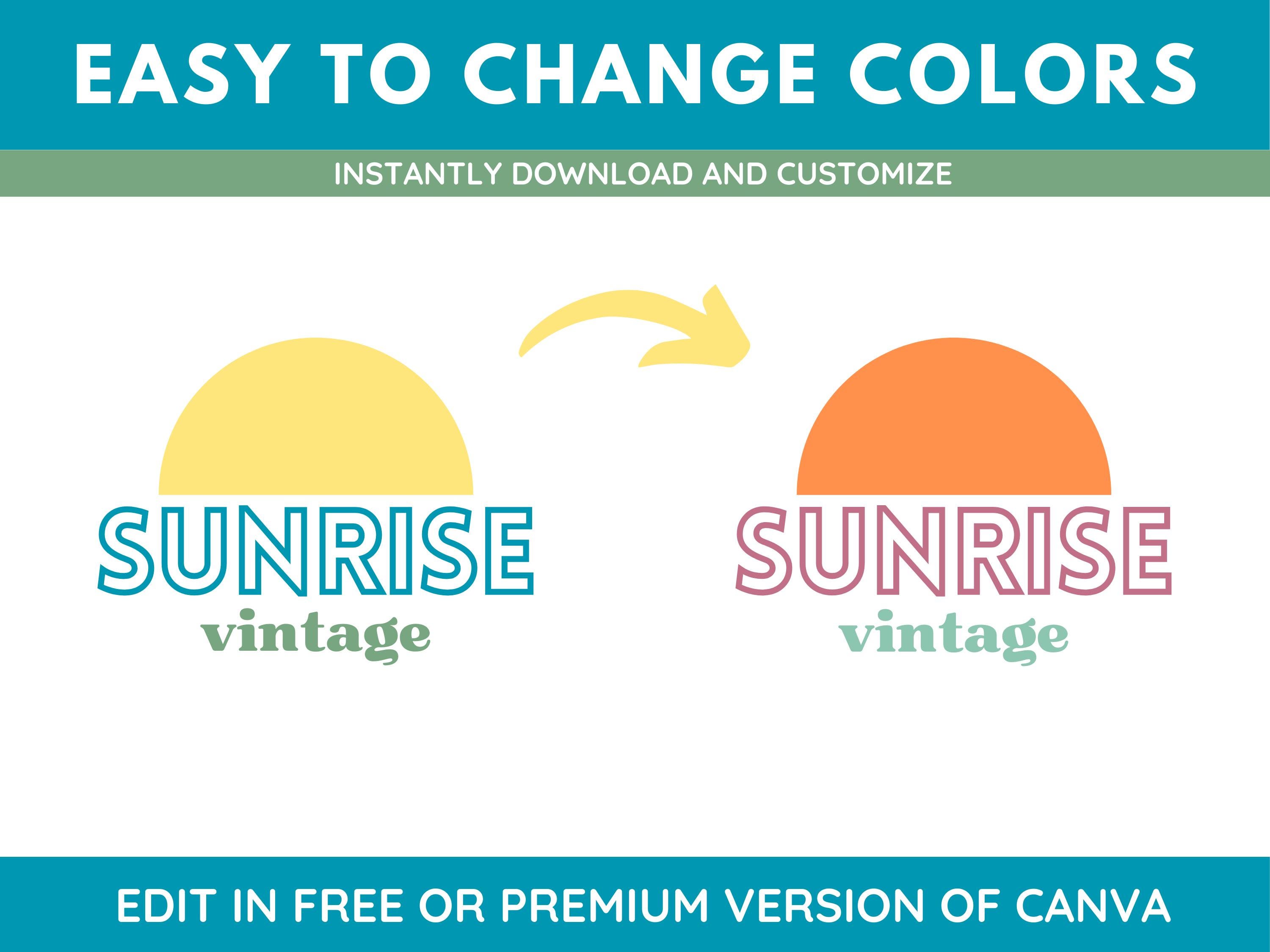 Yellow Logo Template for Canva Small Business or Vintage Shop and ...