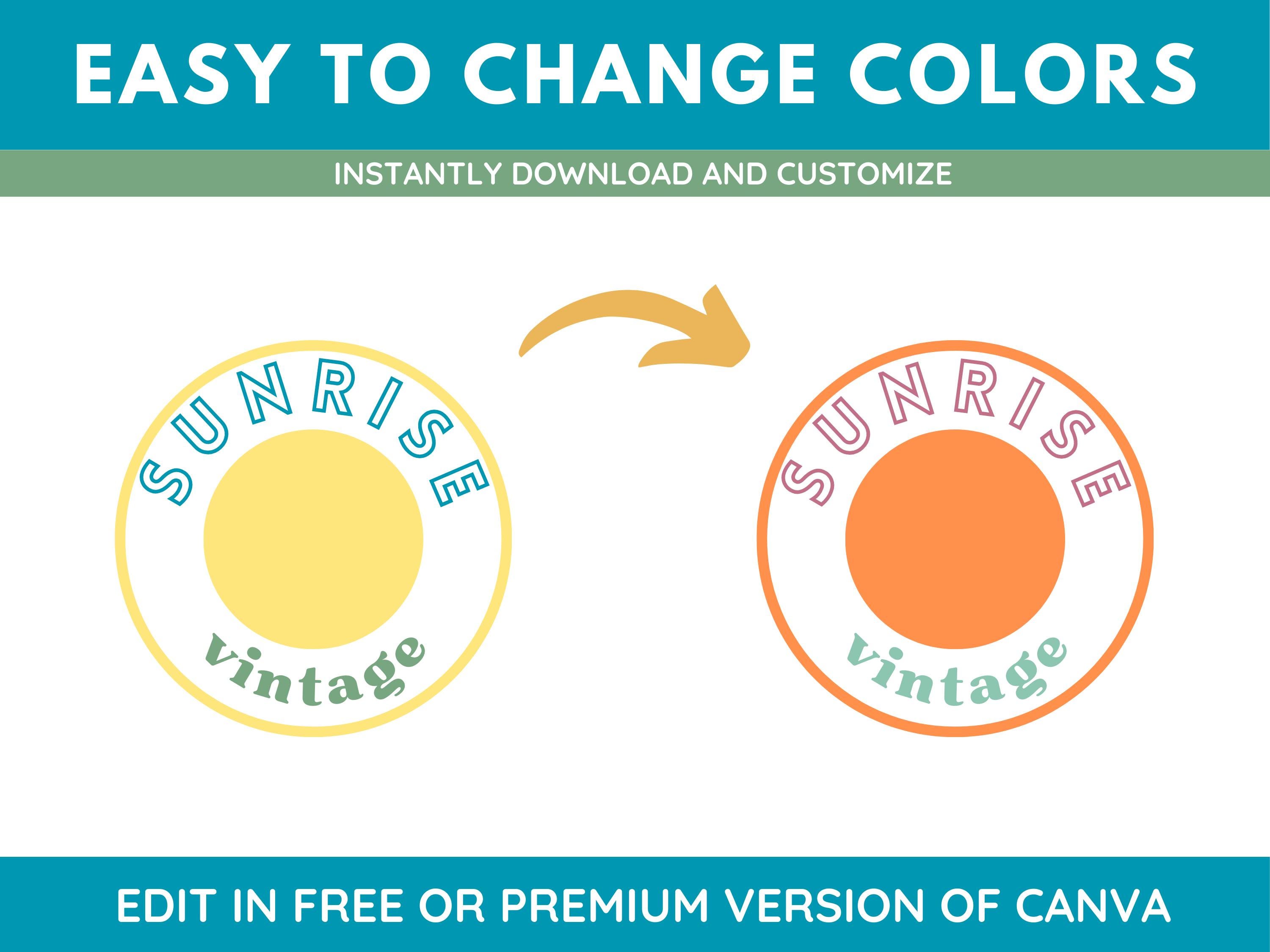 Yellow Logo Template for Canva Small Business or Vintage Shop and ...
