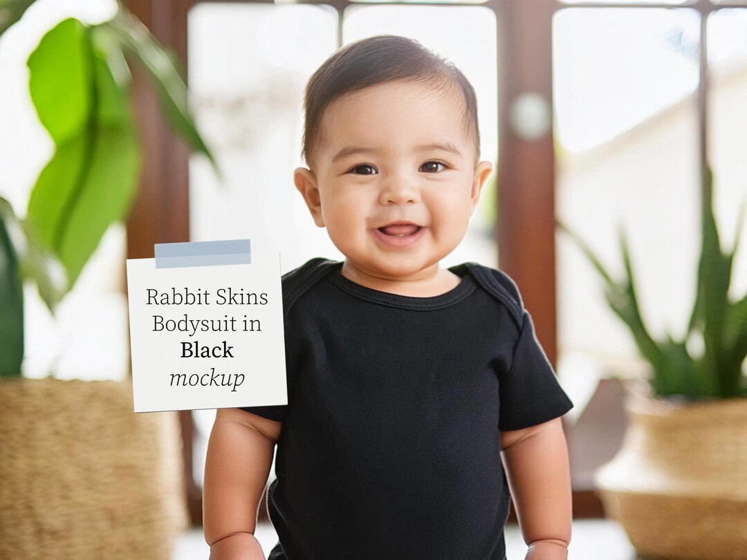 Black Rabbit Skins Baby Bodysuit Mockup Minimalistic, Aesthetic Baby ...