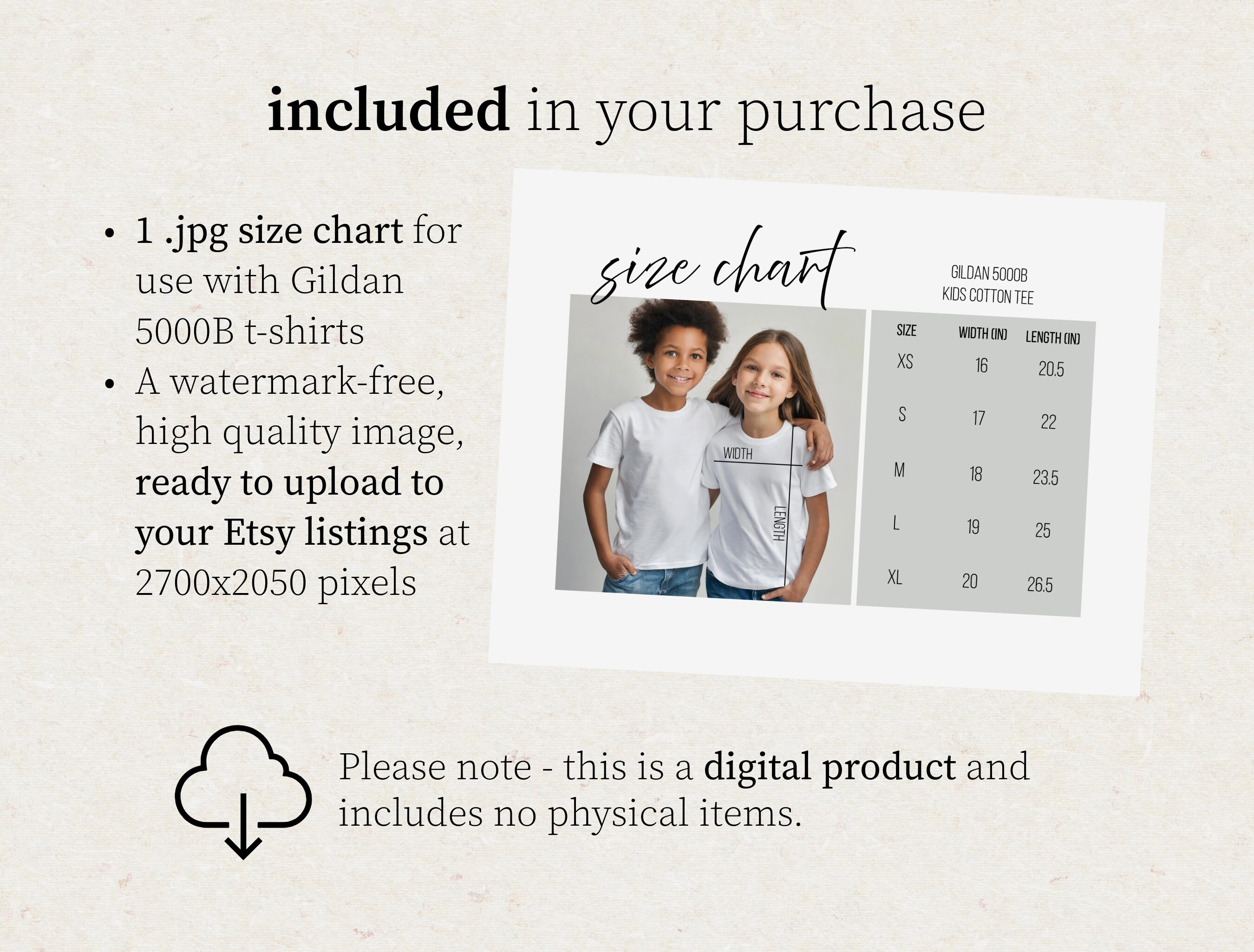 Gildan 5000B Size Chart Sizing Guide for Youth Unisex T-shirts Diverse ...
