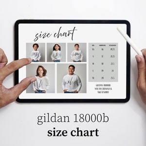 Gildan 18000B Size Chart Sizing Guide for Youth/kids Unisex Crewneck ...