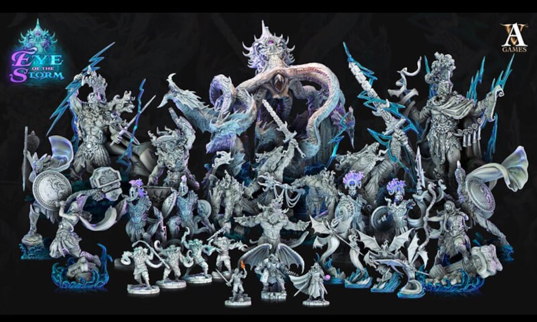 Eye of the Storm_all Set, 12k,dnd Miniatures, RPG, Tabletop Miniature ...