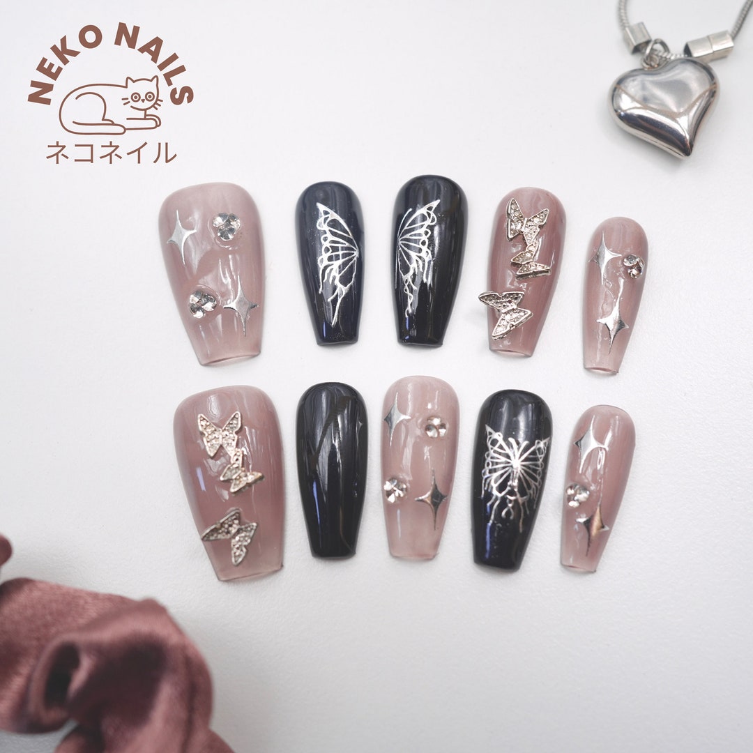 Y2K Butterfly Rebellion /party Press on Nails/flakes for Nails/wedding ...