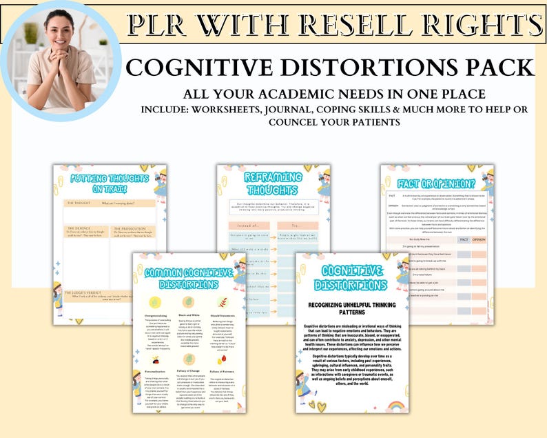 Cognitive Distortions Worksheets, Challenge Unhelpful Thinking Styles ...