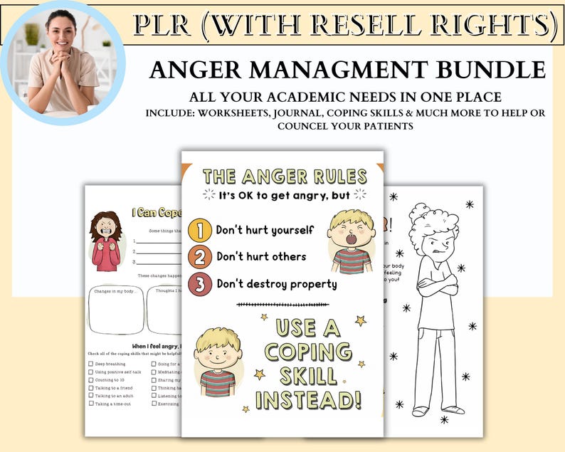 Anger Management Workbook Therapy Worksheets Calming Strategies Self ...