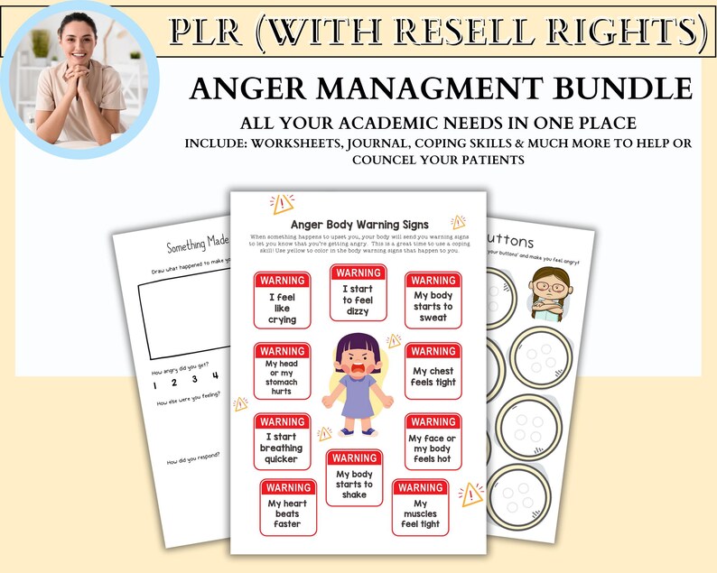 Anger Management Workbook Therapy Worksheets Calming Strategies Self ...