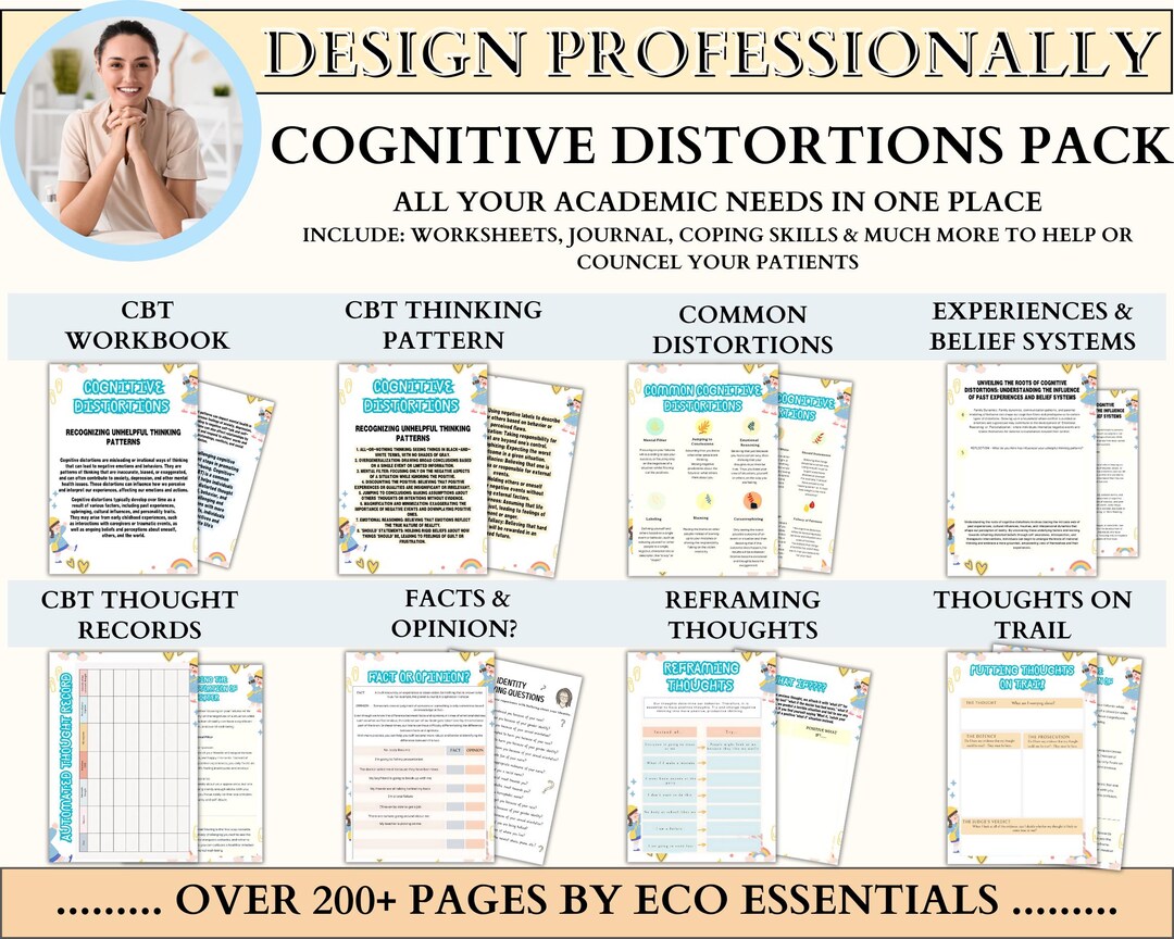 Cognitive Distortions Worksheets, Challenge Unhelpful Thinking Styles ...