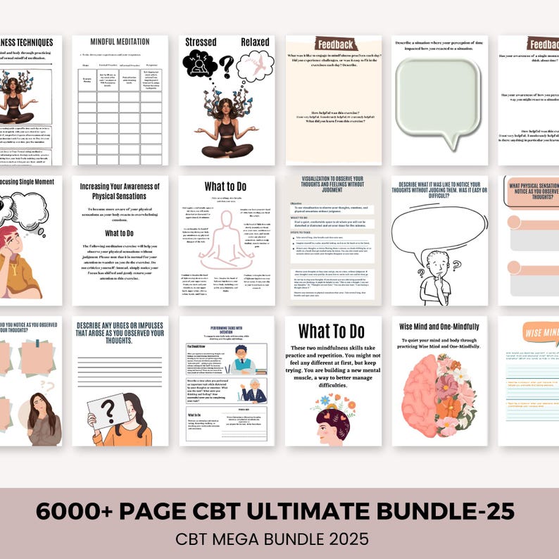 Ultimate CBT Worksheets Mega Bundle for Therapist, Psychologist or ...