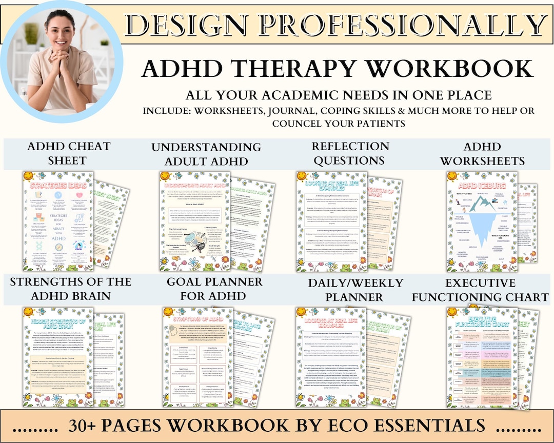ADHD Therapy Workbook, Adhd Planner Adult, ADHD Late Diagnosis ...
