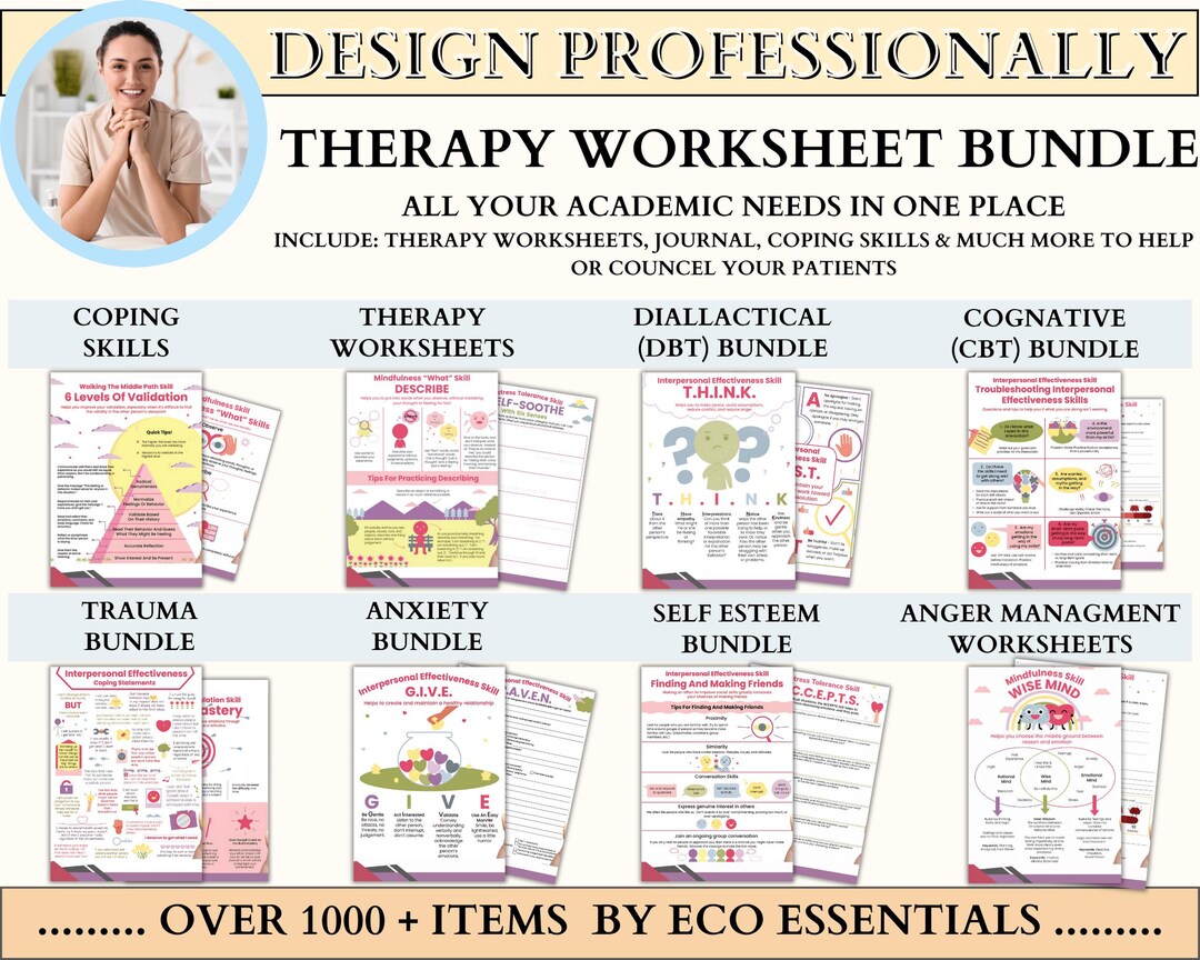 Therapy Mega Bundle Worksheets, Counselling Tools, Psychologist ...