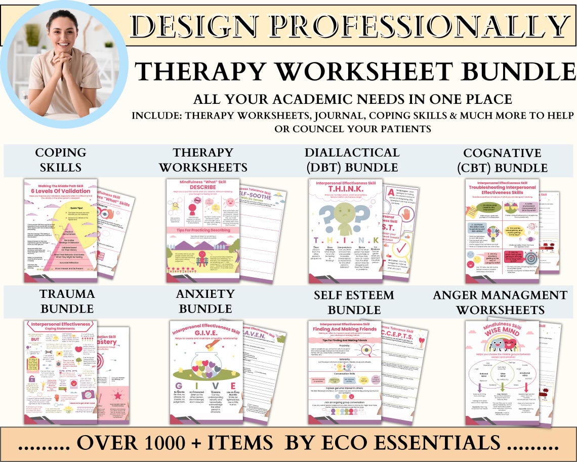 Therapy Mega Bundle Worksheets, Counselling Tools, Psychologist ...