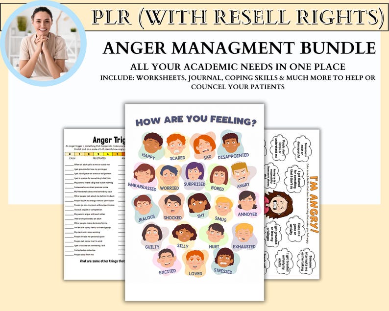 Anger Management Workbook Therapy Worksheets Calming Strategies Self ...