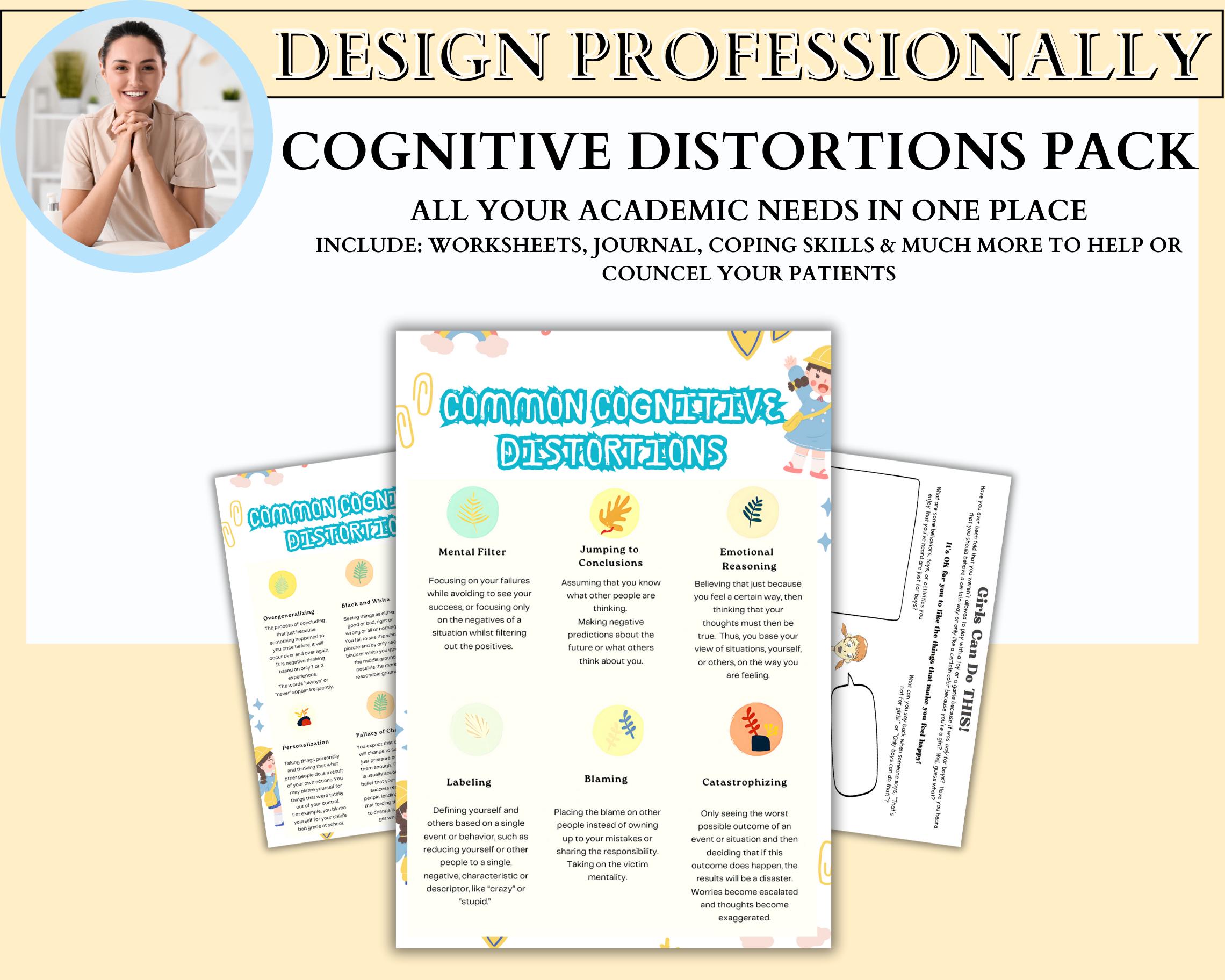 Cognitive Distortions Worksheets, Challenge Unhelpful Thinking Styles ...