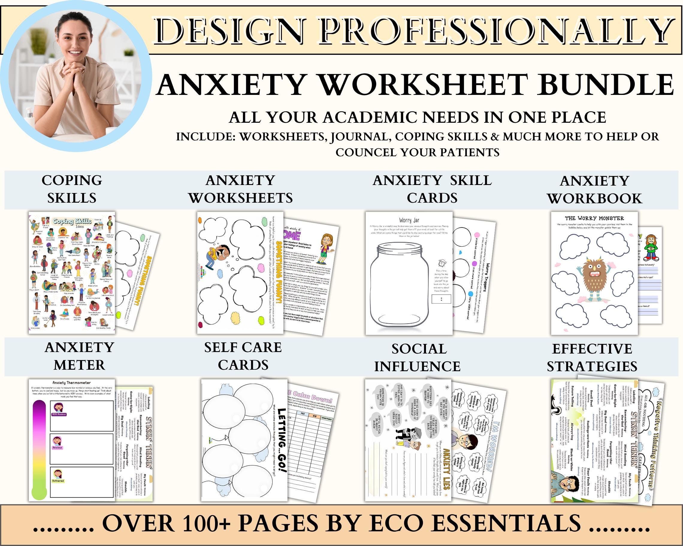 Anxiety Mega Bundle, Psychologist Resources, Therapy Worksheets, Mental ...