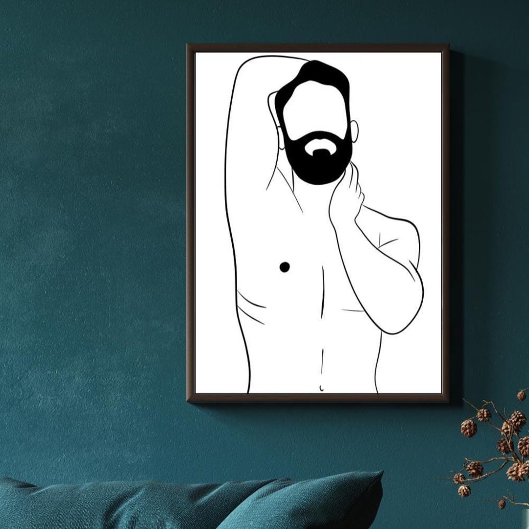 Masculine Form Art Print - Minimalist Male Art Prints, Home Decor, Gift ...
