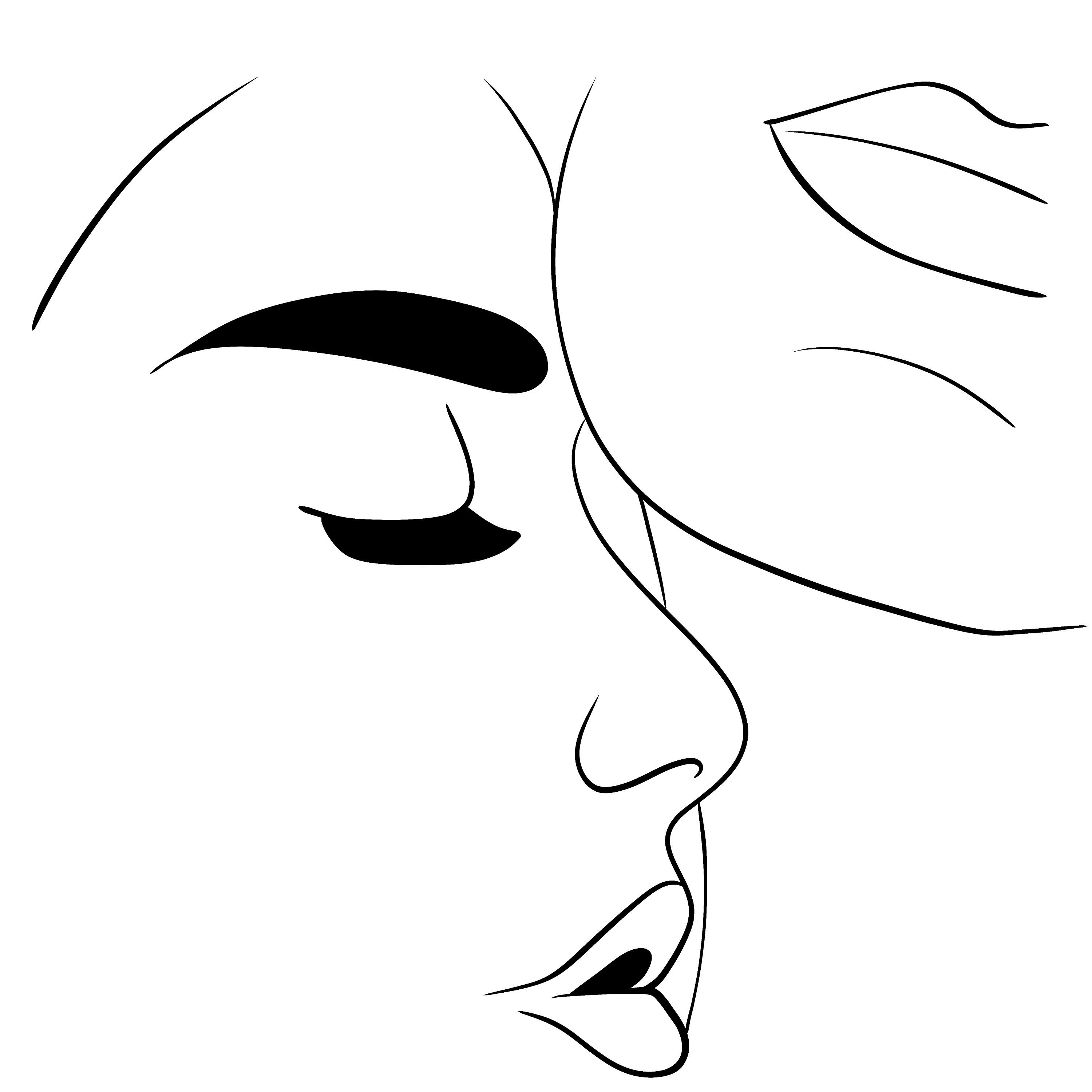 Man and Woman Sensual Line Drawing, Couple Art, Abstract Art, Simple ...