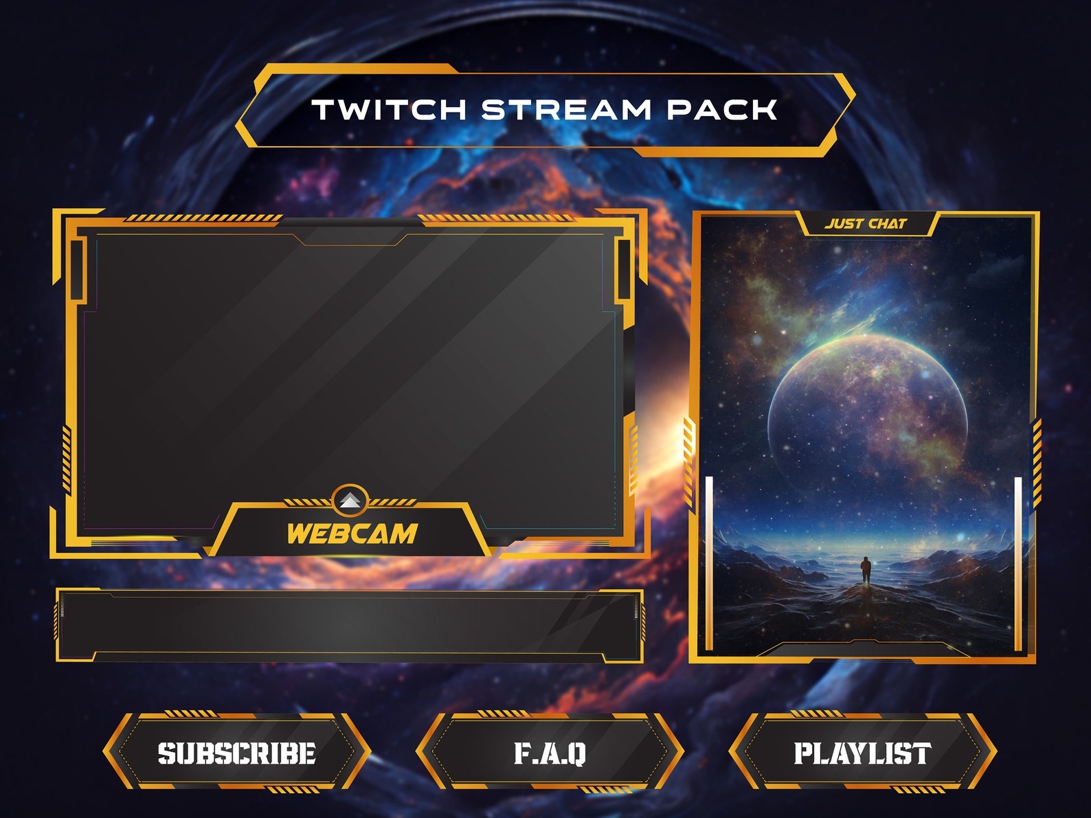 Galaxy Them Overlay Package static Stream Overlay Pack Twitch Static ...