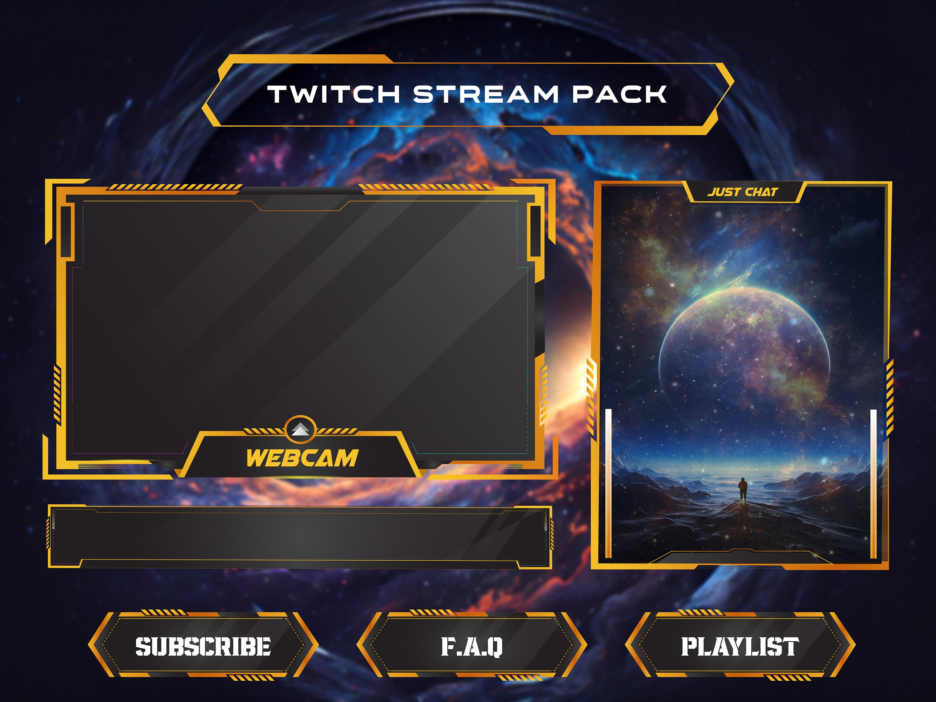 Galaxy Them Overlay Package static Stream Overlay Pack Twitch Static ...