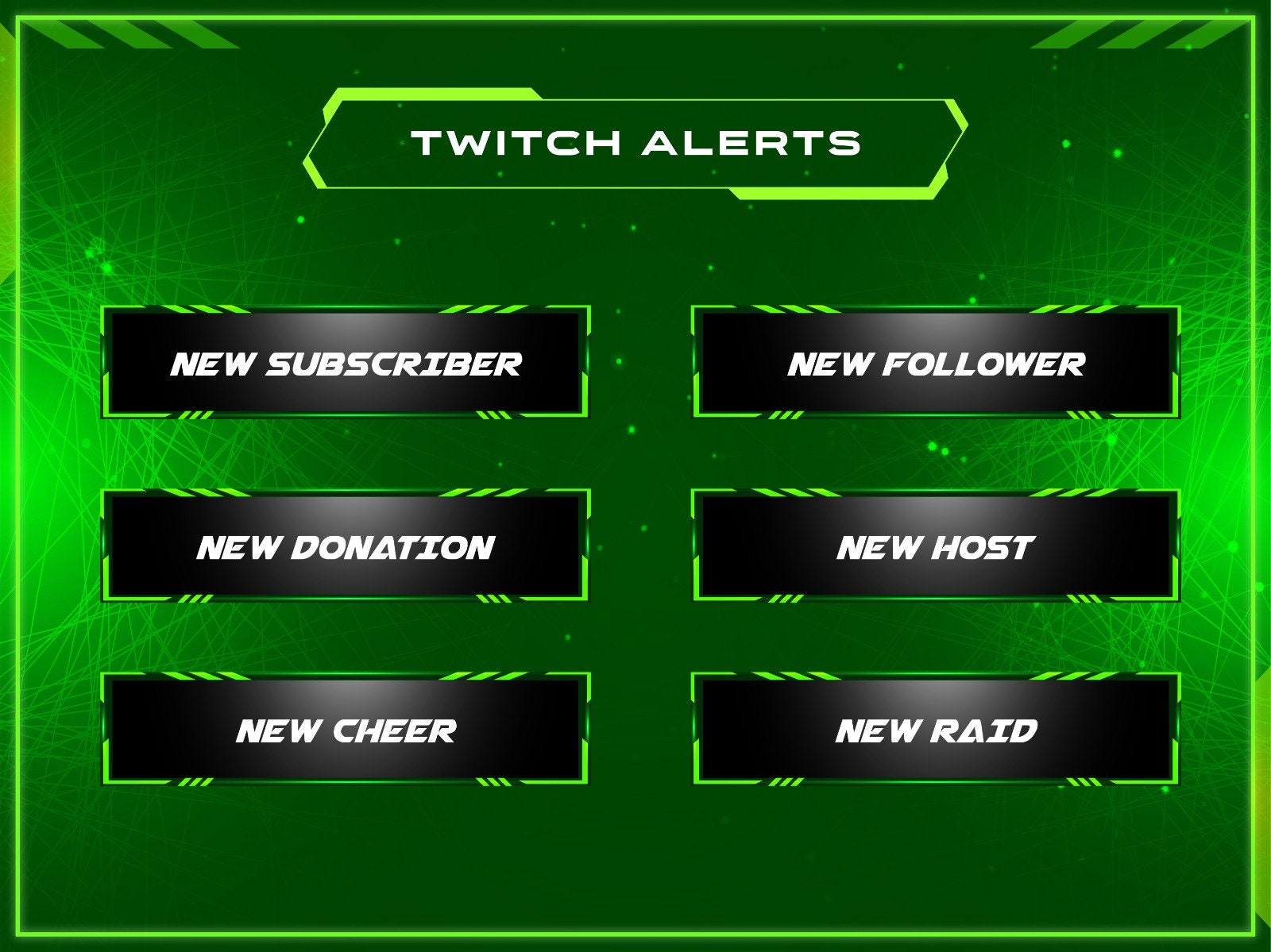Call of Duty Green Them Overlay Package static Stream Overlay Pack ...