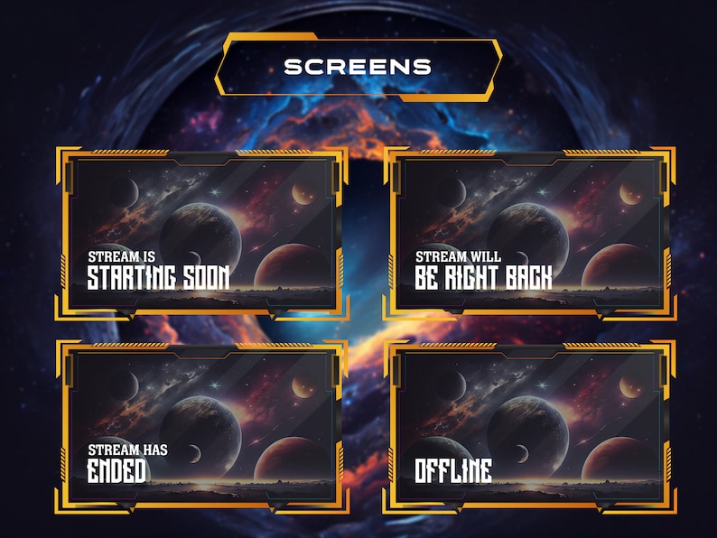 Galaxy Them Overlay Package static Stream Overlay Pack Twitch Static ...