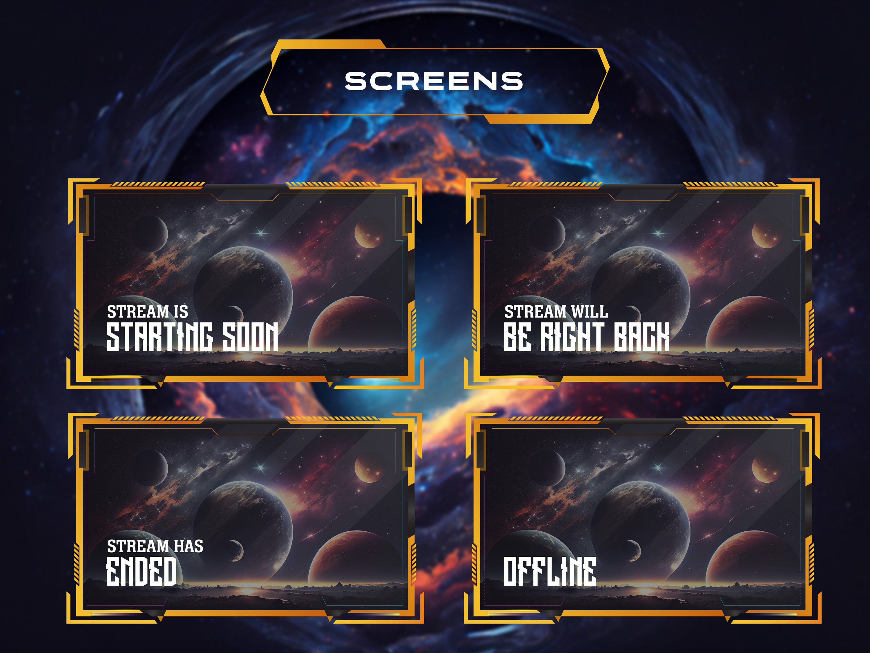 Galaxy Them Overlay Package static Stream Overlay Pack Twitch Static ...