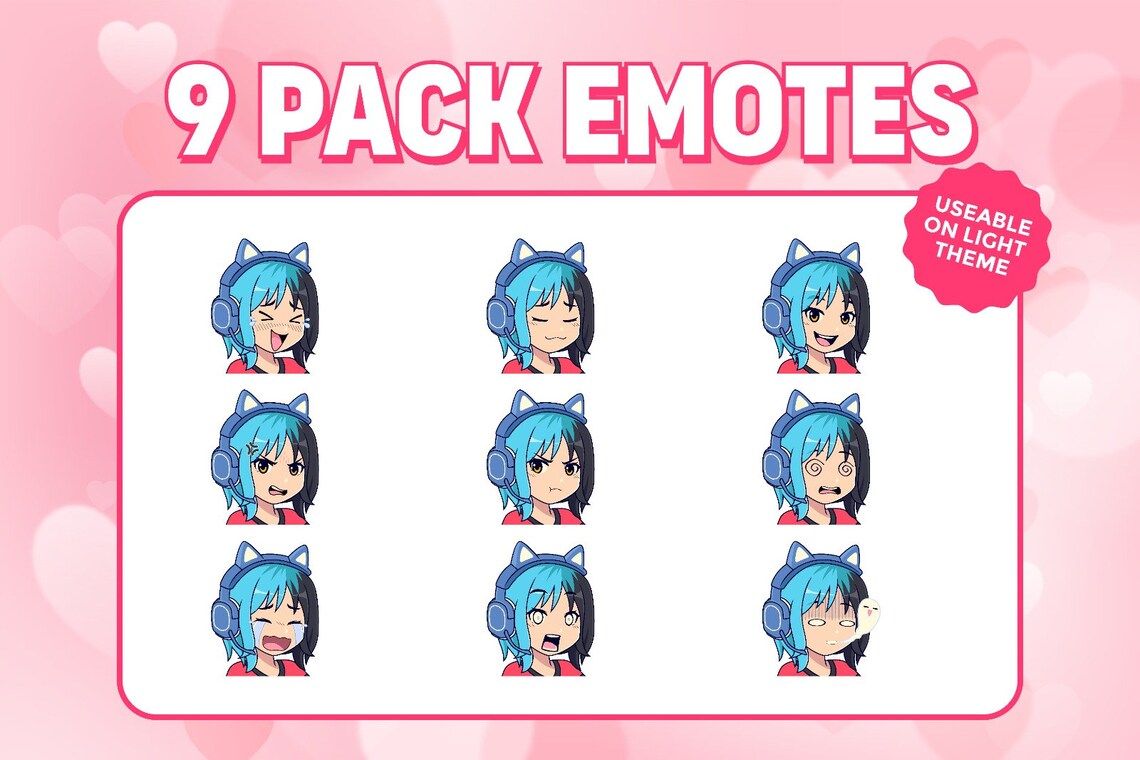 Twitch Emotes, Blue Hair Girl, Brunette Girl, Tiktok Emotes, Whatsapp ...