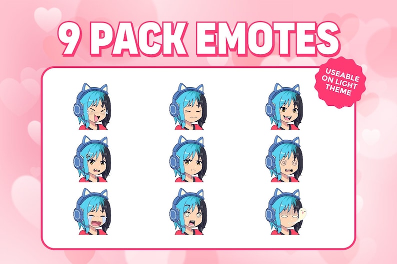 Twitch Emotes, Blue Hair Girl, Brunette Girl, Tiktok Emotes, Whatsapp ...