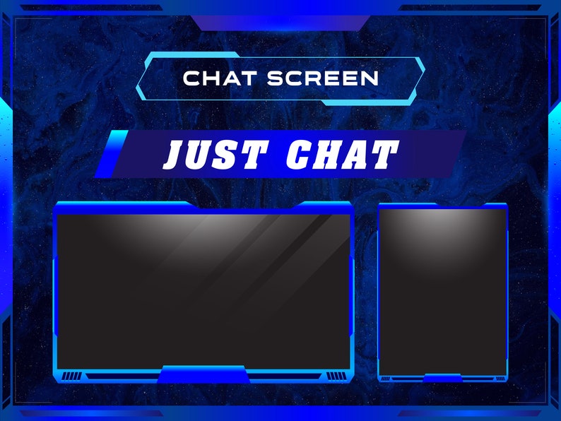 Blue Overlay Package Blue Static Stream Overlay Pack Blue Twitch Static ...