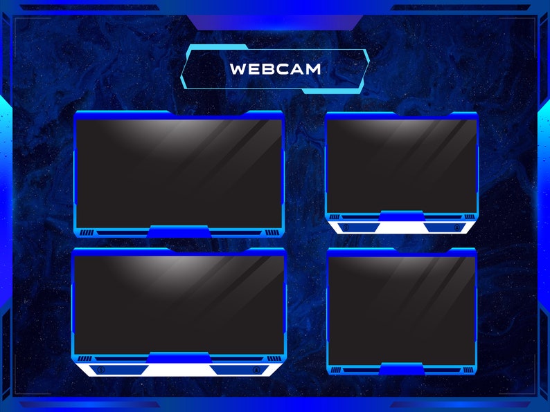 Blue Overlay Package Blue Static Stream Overlay Pack Blue Twitch Static ...