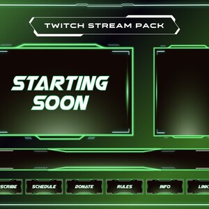Twitch Stream Package Green Overlay Package Overlay Stream Pack Static ...