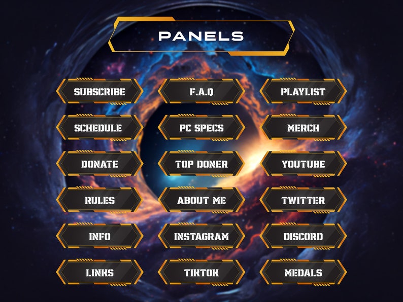 Galaxy Them Overlay Package static Stream Overlay Pack Twitch Static ...