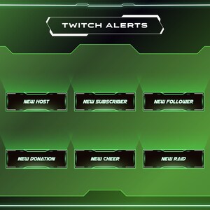 Twitch Stream Package Green Overlay Package Overlay Stream Pack Static ...