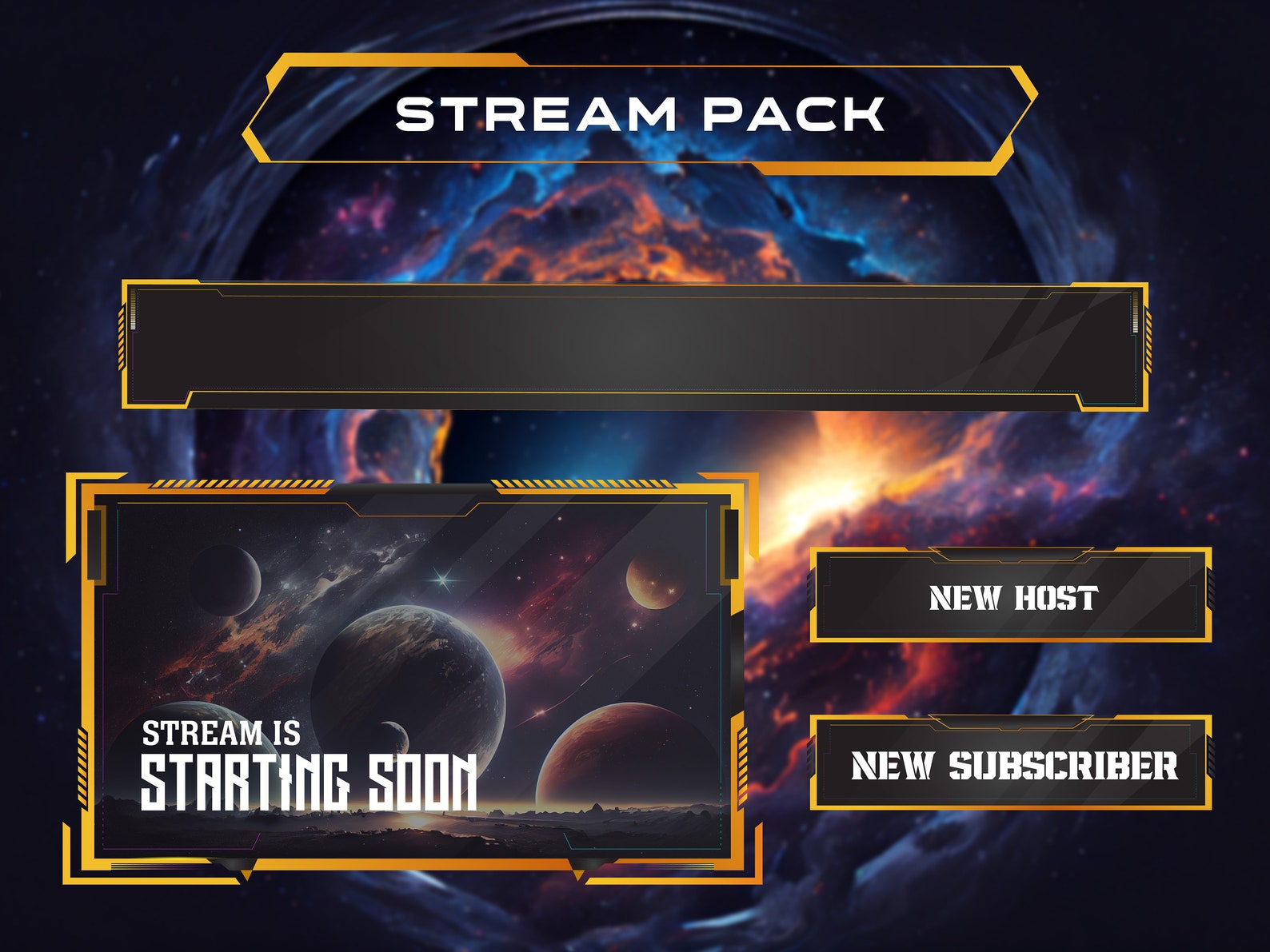 Galaxy Them Overlay Package static Stream Overlay Pack Twitch Static ...