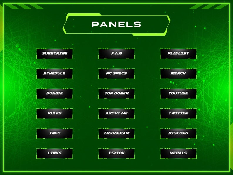Call of Duty Green Them Overlay Package static Stream Overlay Pack ...