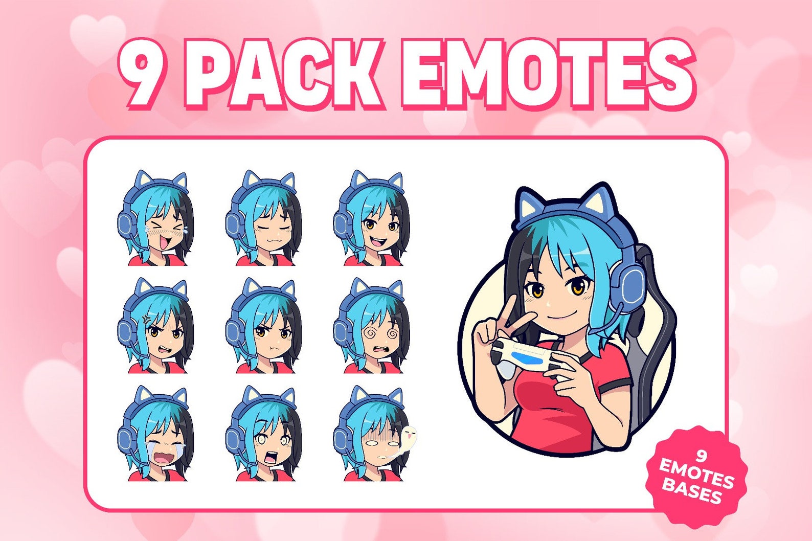 Twitch Emotes, Blue Hair Girl, Brunette Girl, Tiktok Emotes, Whatsapp ...