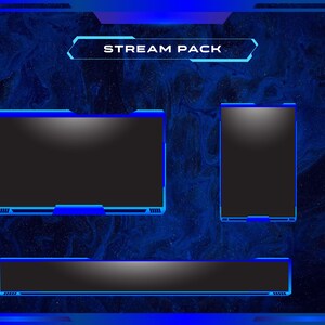 Blue Overlay Package Blue Static Stream Overlay Pack Blue Twitch Static ...