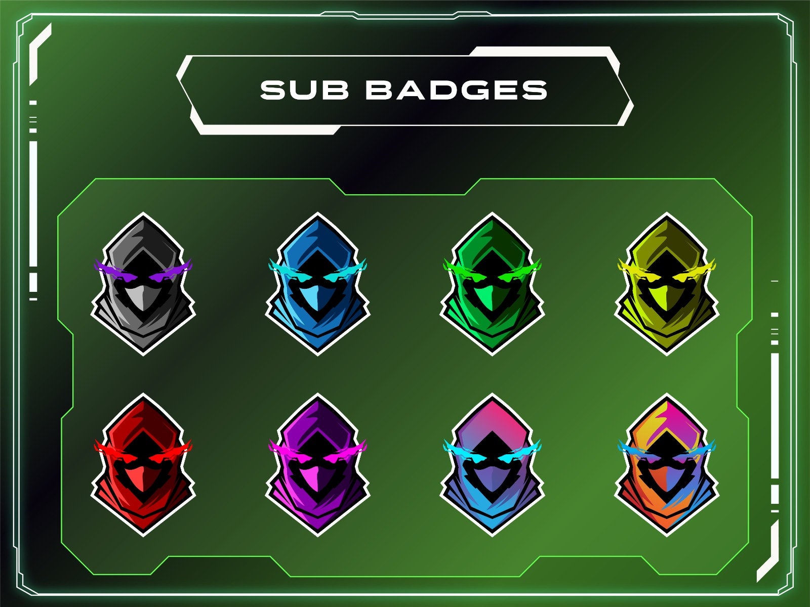 Twitch Stream Package Green Overlay Package Overlay Stream Pack Static ...