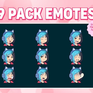 Twitch Emotes, Blue Hair Girl, Brunette Girl, Tiktok Emotes, Whatsapp ...