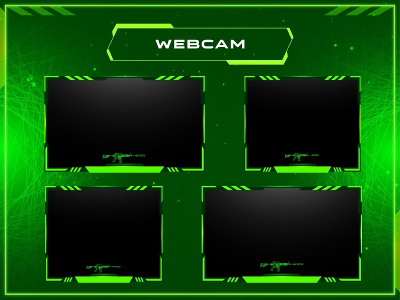 Call of Duty Green Them Overlay Package static Stream Overlay Pack ...