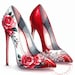 10 Red High Heels Clip Art Watercolor High Heels Clipart Bundle Womens ...