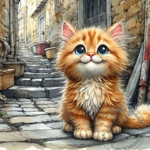 13 Alley Cat Paintings Cat Clip Art Images Bundle Watercolor Kitten ...