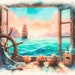 Nautical Windows Clipart Watercolor Nautical Clip Art Ocean Watercolor ...