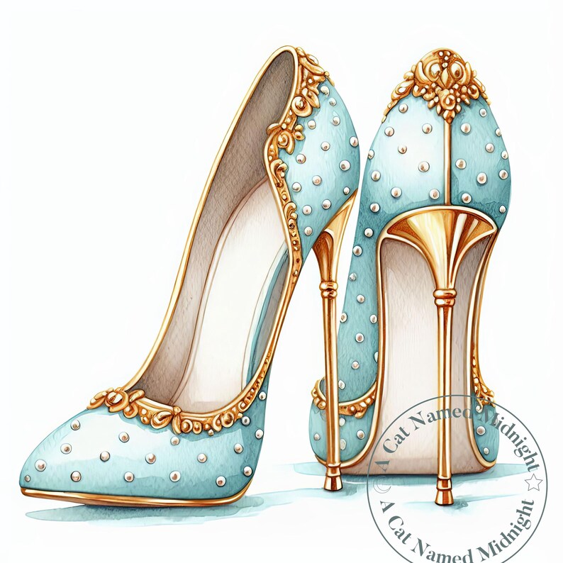 Blue High Heels Clipart | Light Blue Stilettos Clip Art - Etsy