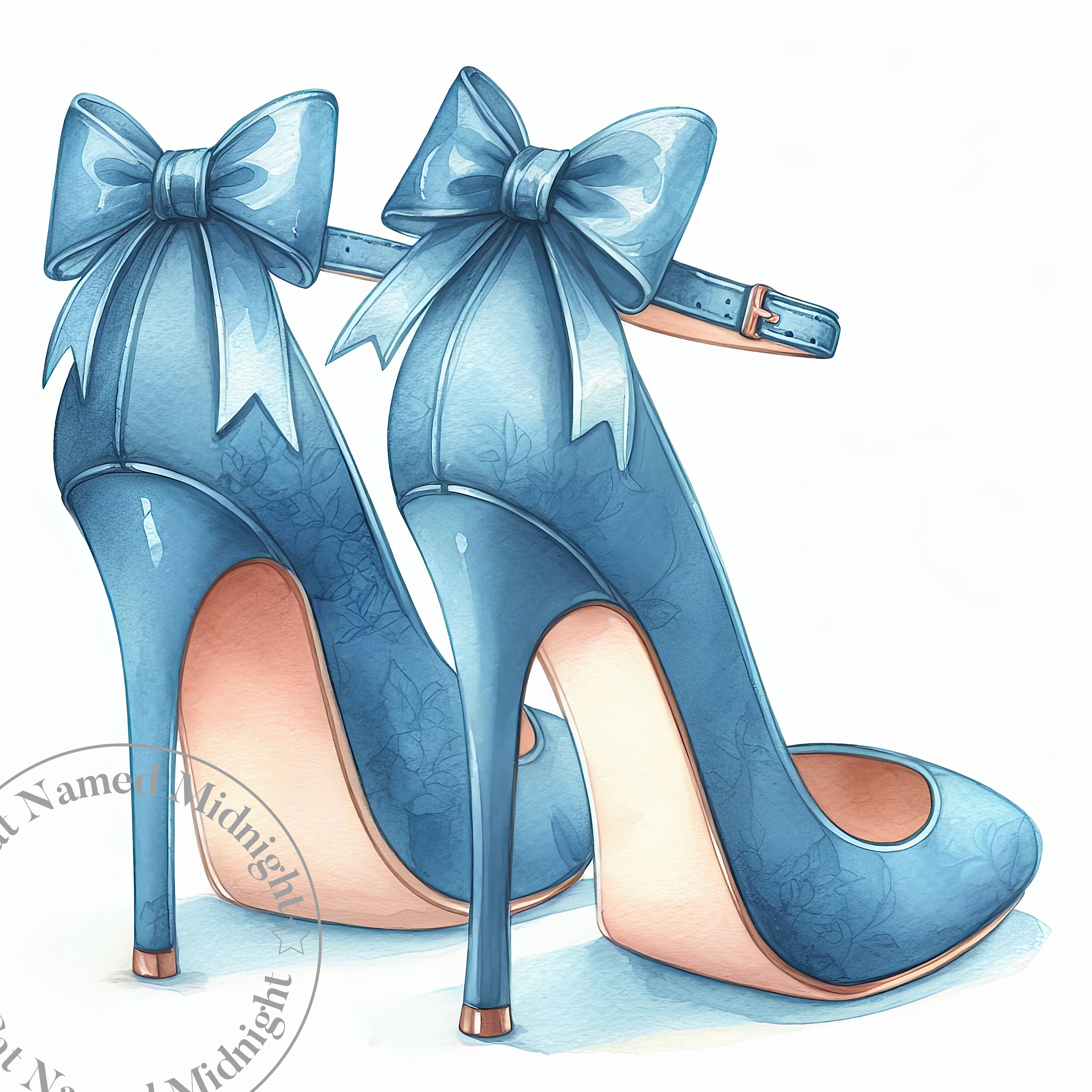 Watercolor High Heels Clipart Bundle Turquoise High Heels Clip Art Aqua ...
