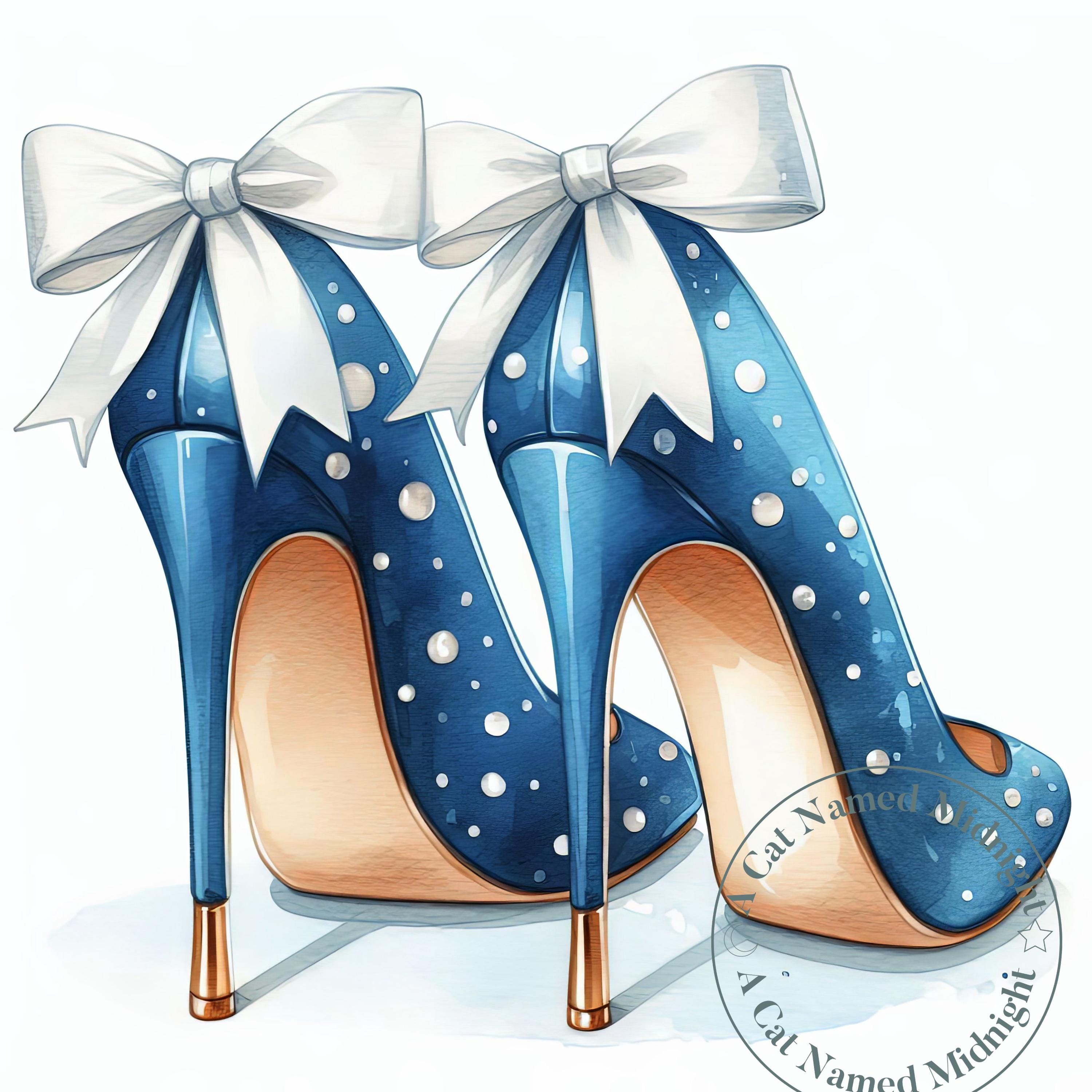 Coquette Blue High Heels Clipart 11 JPG Blue and White Polka Dot High ...