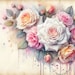 10 Shabby Chic Roses on Parchment Paper Clipart Shabby Chic Floral ...